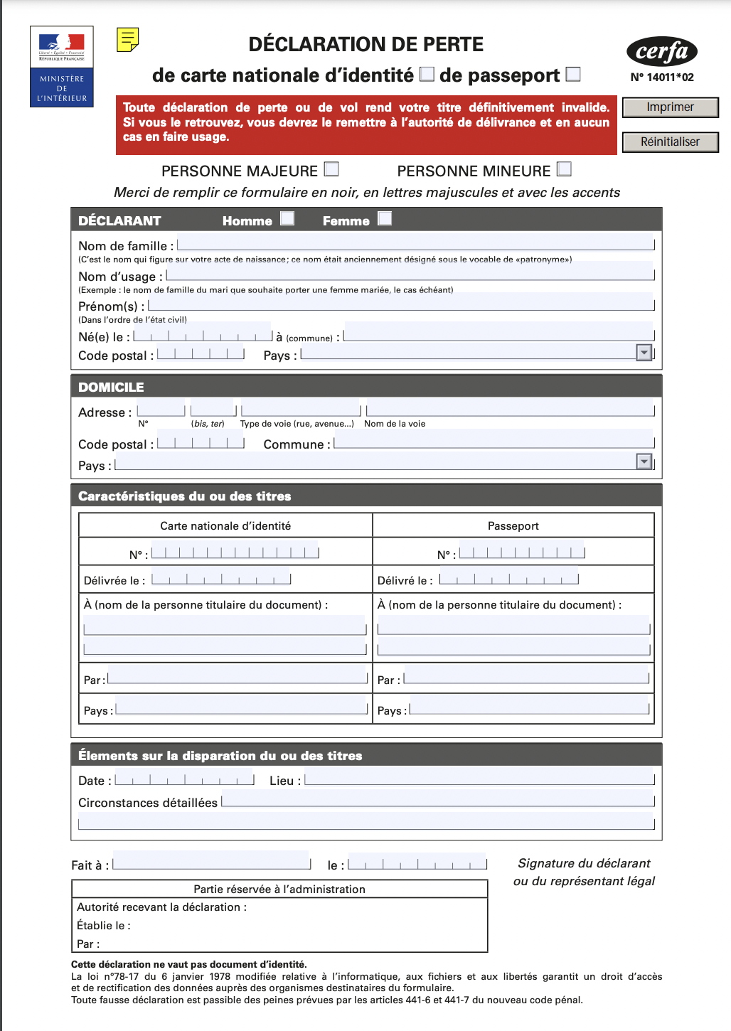 Form template